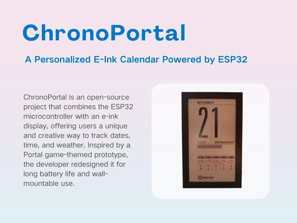ChronoPortal: Personalized E-Ink Calendar with ESP32 – OpenELAB Technology Ltd.